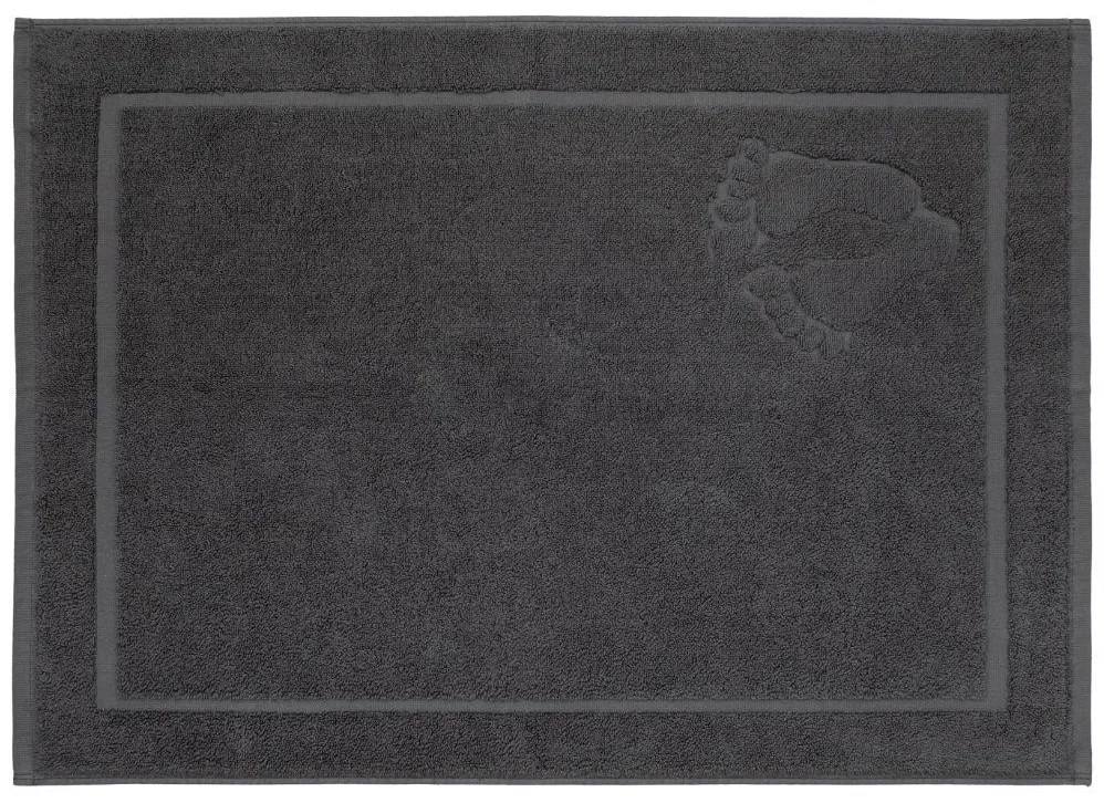 Koupelnová předložka 50x70 stop grafitové bavlněné froté 650g/m2 Faro