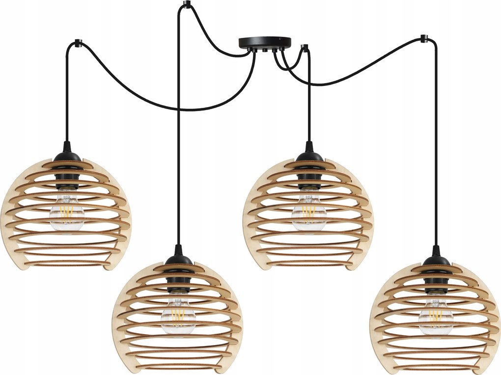 Závěsná Lampa Stropní Lustr Pavouk Dřevo Moderní Boho Do Jídelny