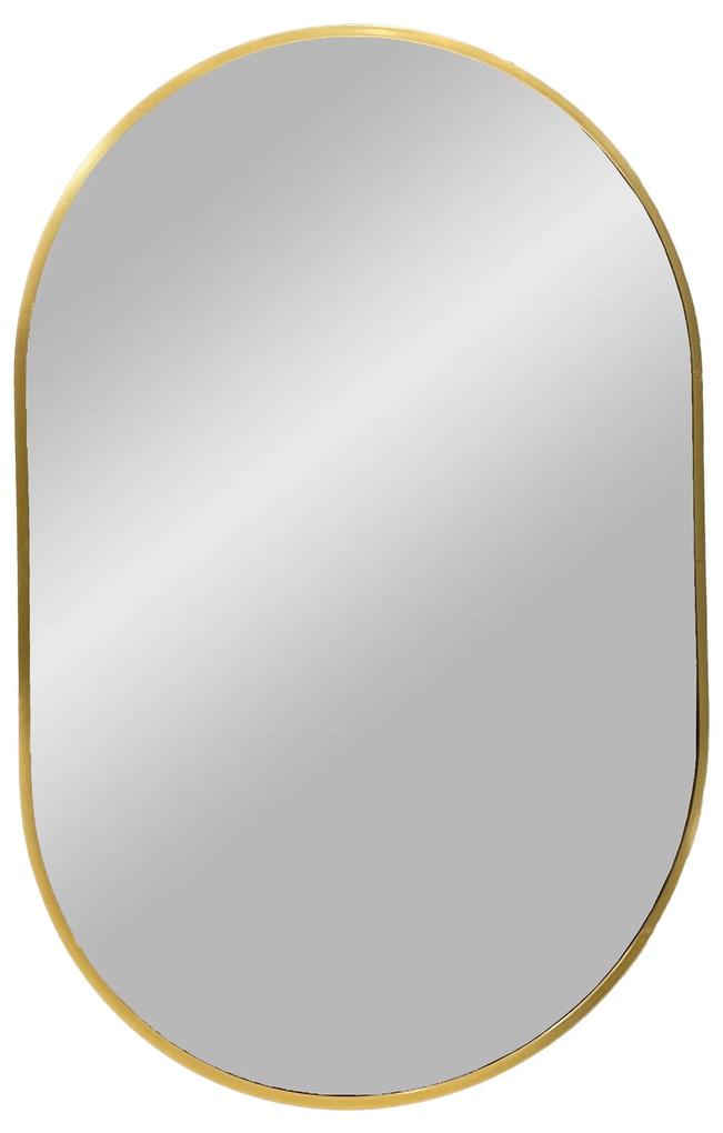 Nordic Experience Zlaté oválné nástěnné zrcadlo Vardar 50x80 cm