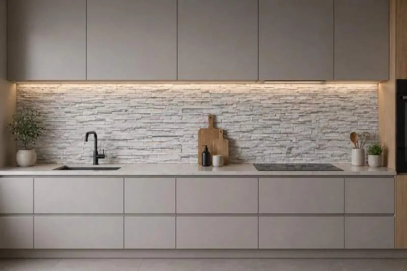 Kuchyňský obkladový panel ABS plast Gray stone 3000x600mm 1,50mm