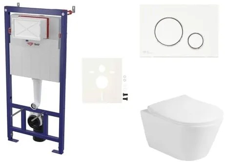 Cenově zvýhodněný závěsný WC set SAT do lehkých stěn / předstěnová montáž+ WC Glacera Ava SIKOSSAVA70K