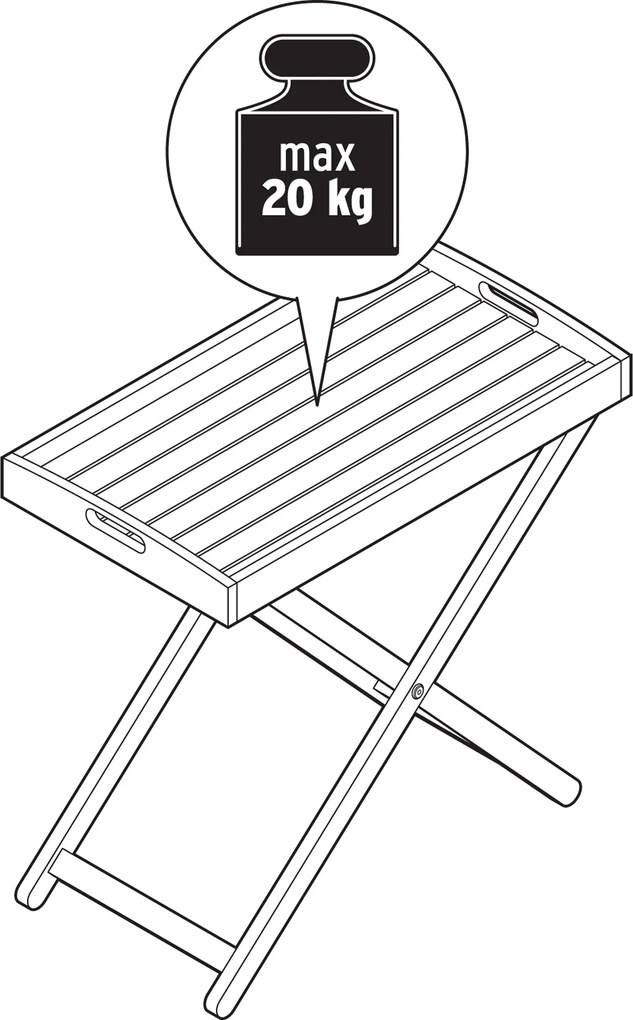 Tchibo - Zahradní odkládací stolek - barva: hnědá