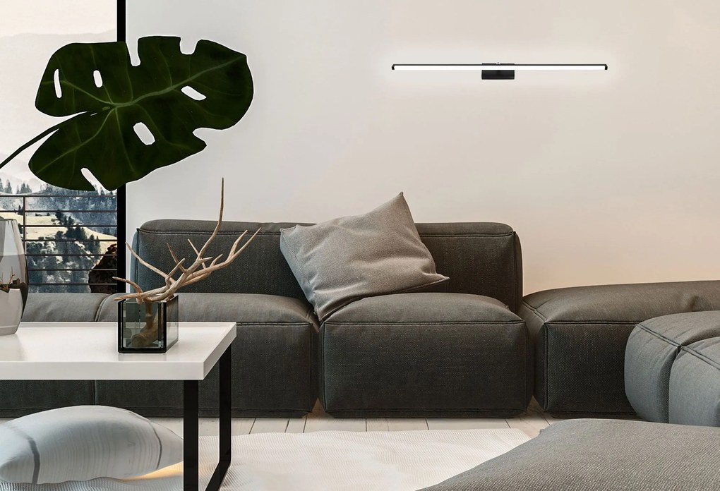 Toolight Toolight, LED koupelnové svítidlo nad zrcadlo 12W 50CM APP373-1W, černá, OSW-05003