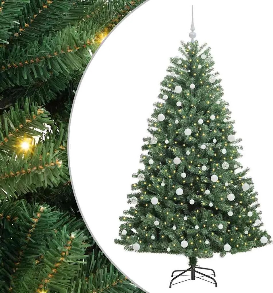 Umělý Skládací Vánoční Strom Zelená 180 cm PVC a kov 3395490