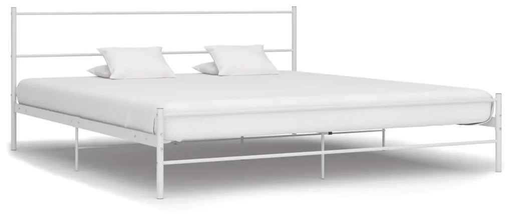 284697 vidaXL Rám postele bílý kov 180 x 200 cm