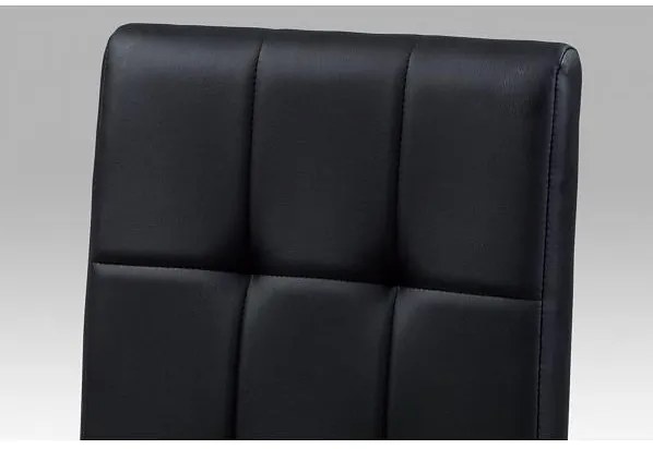 Artium  Jídelní židle koženka černá / chrom