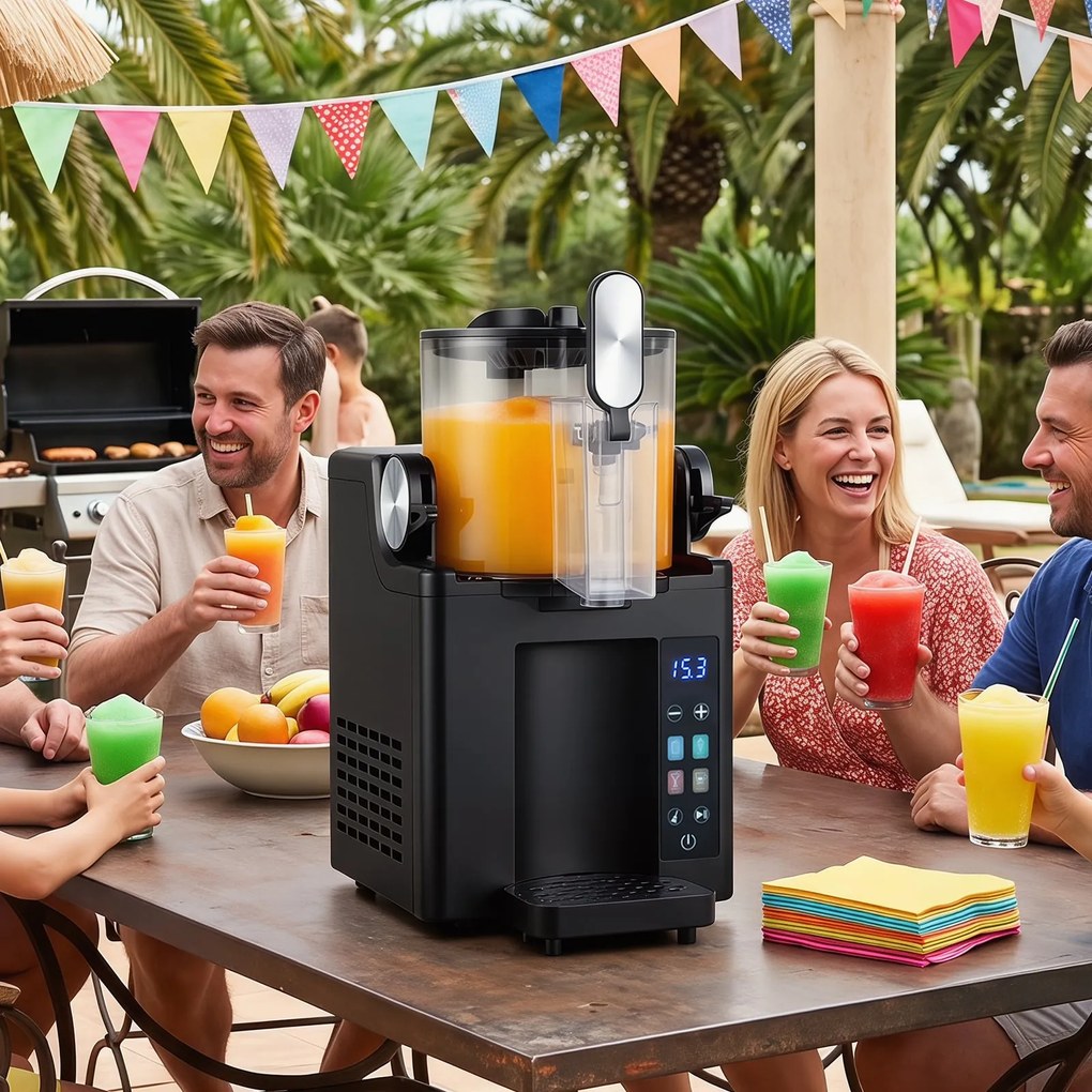 Costway 1,5 L Slush stroj s kompresorem Stroj Slushie s LED dotykovým ovládáním