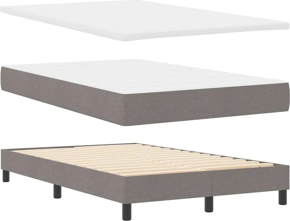 Postel s boxspringem s čelo Taupe 120 x 190 cm textil 3338675