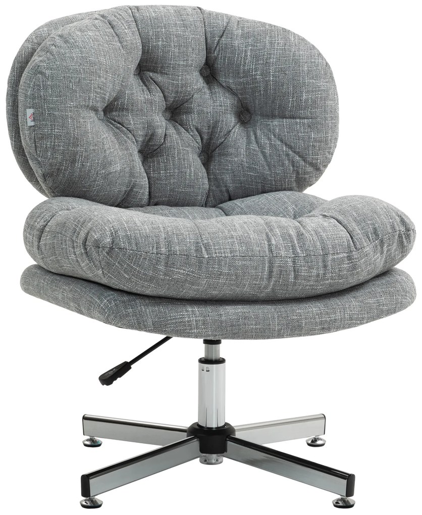 Kancelářská židle HOMCOM, ergonomická kancelářská židle s houpací funkcí, měkký a čalouněný sedák, výškově nastavitelná otočná židle se vzhledem lnu,…