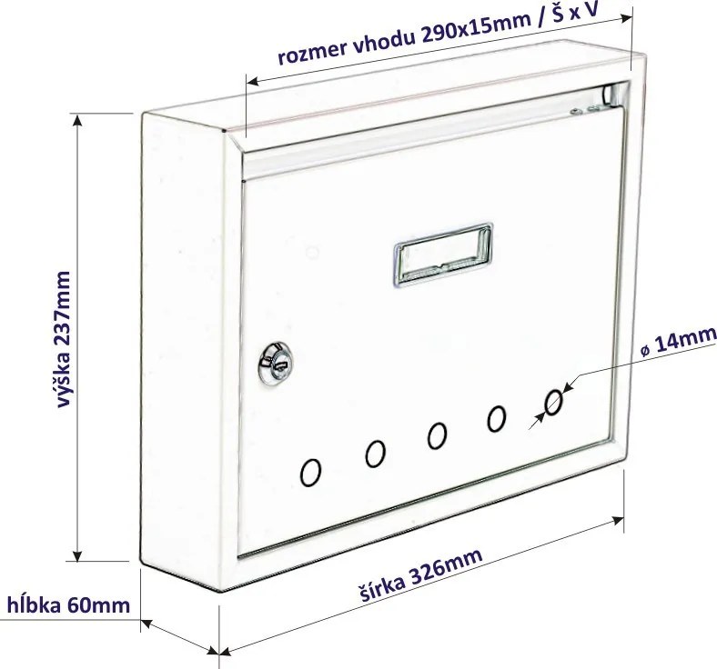 KĽUČKA PANEL RAL7016 + nerez poštovní schránka