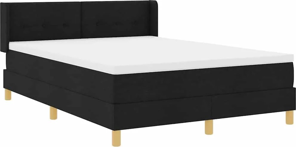 Postel s boxspringem s čelo Černá 200 x 160 cm textil 3341302