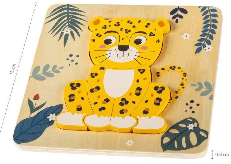 Zopa Dřevěné puzzle malé Leopard