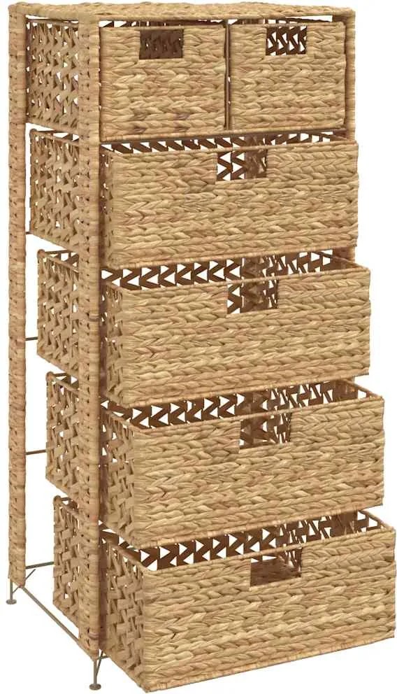 Komoda se 6 košíky 47 x 37 x 100 cm vodní hyacint 245493