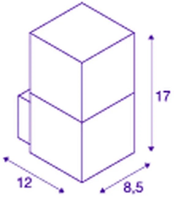 SLV 231205 Grafit, hranaté nástěnné svítidlo, 1x11W E27, antracit, výška 17cm, IP44