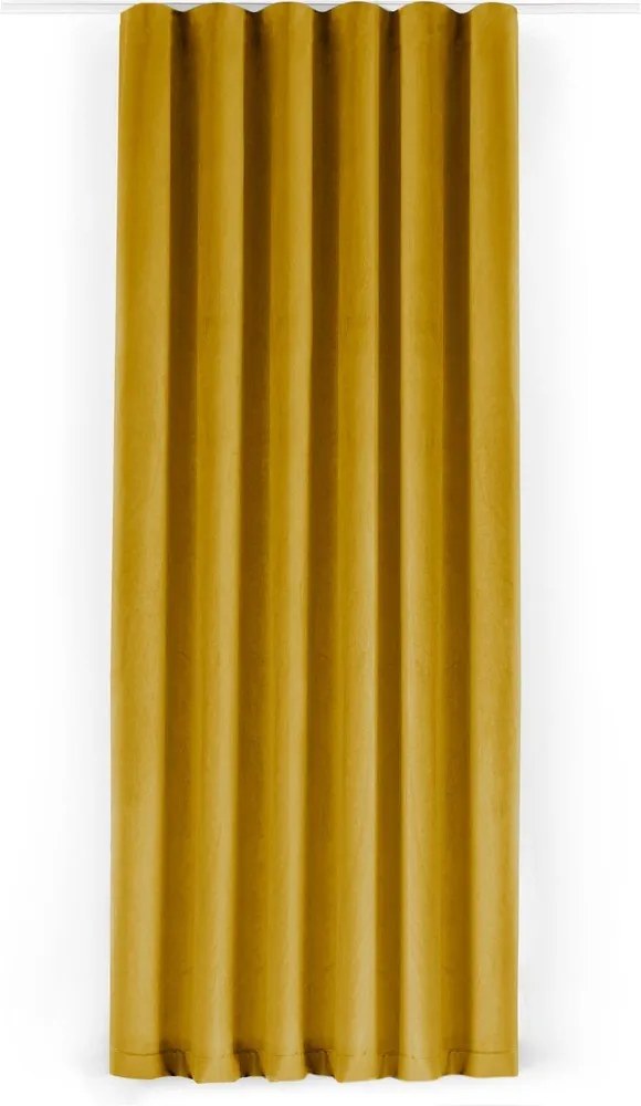 Sametový dimout závěs v hořčicové barvě 140x300 cm Velto – Filumi
