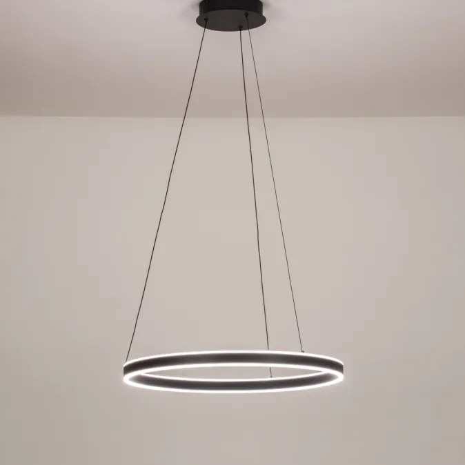Závěsné kruhové LED svítidlo nad jídelní stůl Delta Maximus Black 60
