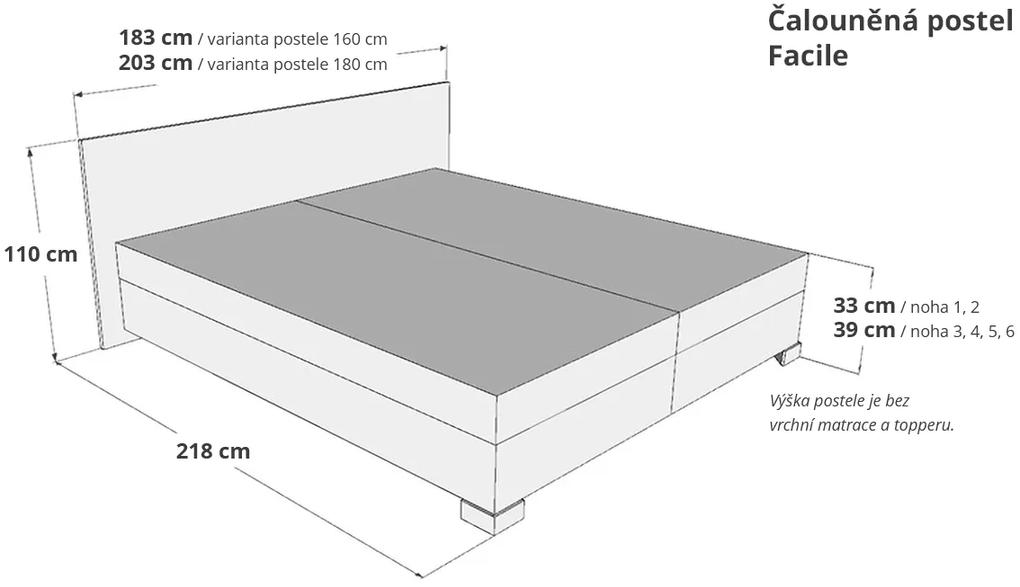 NEW DESIGN postele Postel FACILE s úložným prostorem, 160×200 cm Velikost postele: 160 × 200 cm