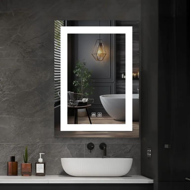 92029 IREDA Koupelnové zrcadlo s LED osvětlením, 80 x 60 cm