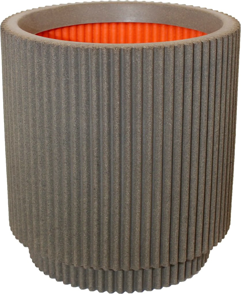 Capi Nature Groove NL Vase Cylinder Warm Taupe Ø 43 cm / V 46 cm