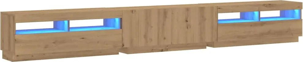 TV stolek s LED dub artisan 300x35x40 cm kompozitní dřevo 3329170