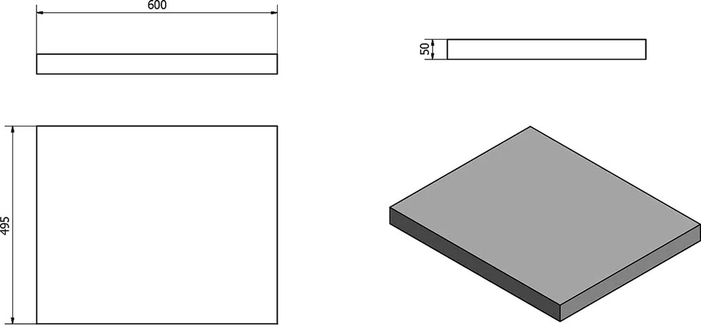 Sapho Avice AV066 deska 60 x 50cm aquamarine