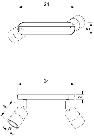 Bodové svítidlo MIZU 2xGU10/8W/230V černá/mosaz