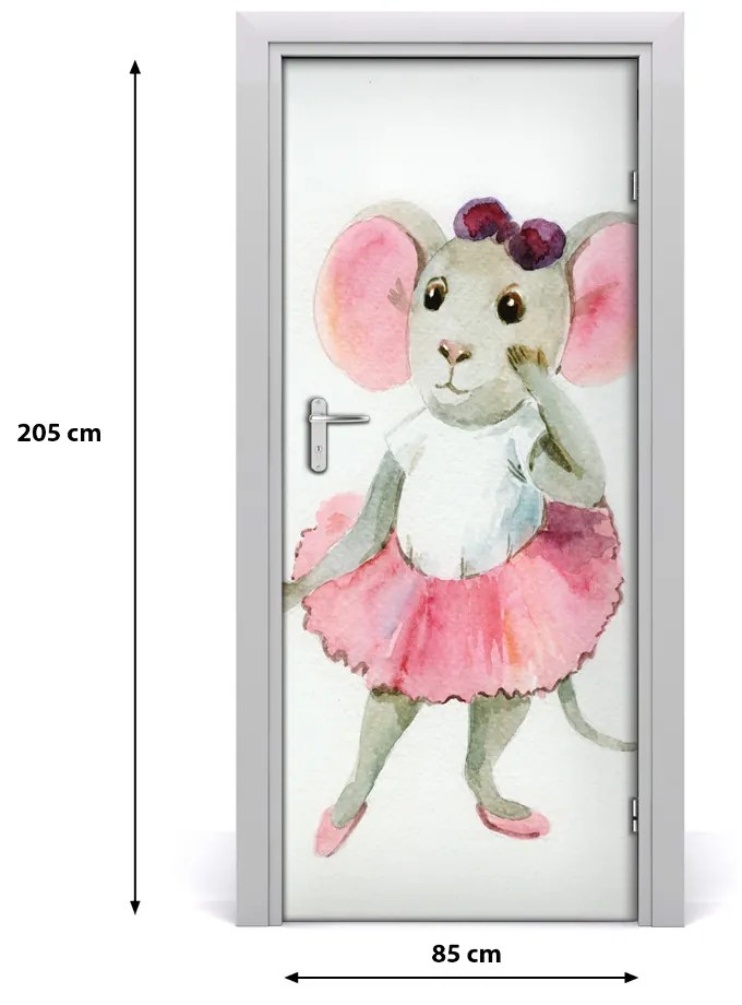 Samolepící fototapeta na dveře Myš balet 85x205 cm