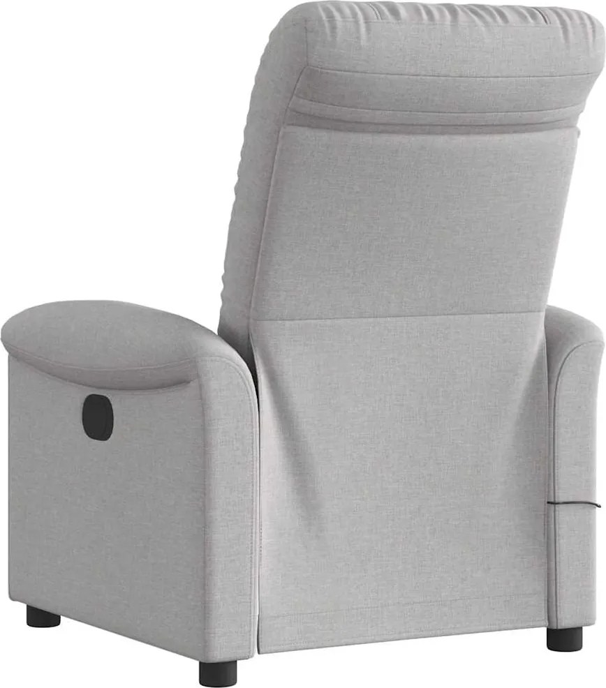 Elektrické masážní polohovací křeslo obláčkově šedé textil 3303253