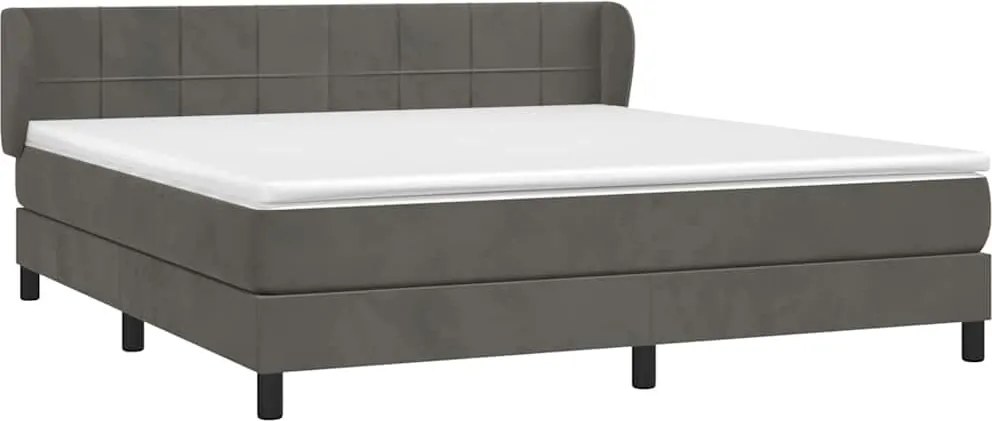 Box spring postel s matrací tmavě šedá 160x200 cm samet 3127500