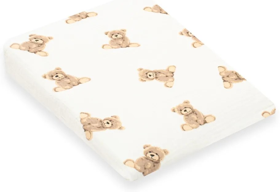 Mušelínový potah na kojenecký polštář-klín New Baby STANDARD 30x37cm bear Barva: Bílá