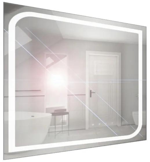 BPS-koupelny Zrcadlo závěsné s pískovaným motivem a LED osvětlením Nikoletta LED 6 Typ: bez vypínače, Rozměry (cm): 100x65 - (Nikoletta LED 6/100)
