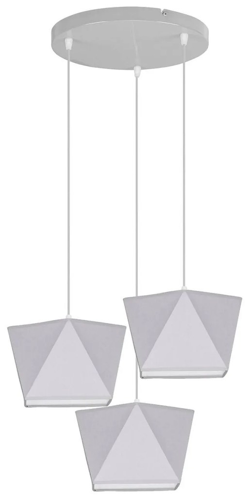 Závěsné svítidlo Diamond, 3x textilní stínítko (mix 6 barev), (výběr ze 3 barev konstrukce), o
