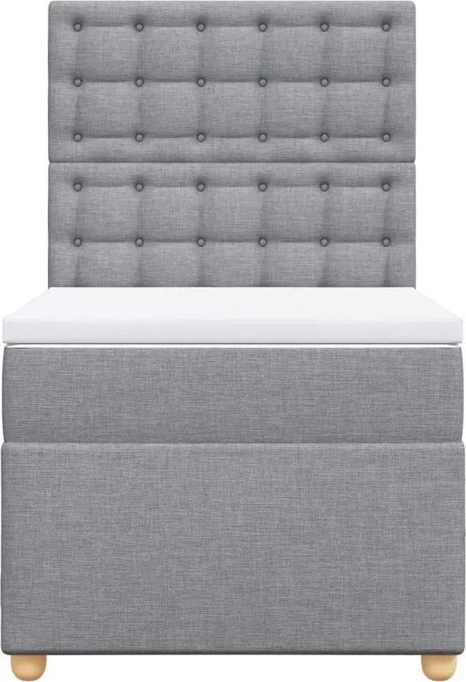 Box spring postel s matrací světle šedá 90x190 cm textil 3291149