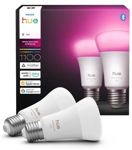 SADA 2x LED Stmívatelná žárovka Philips Hue WACA E27/8,1W/230V 1000-20000K