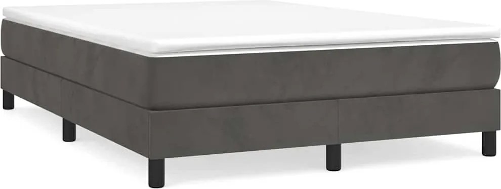 Rám postele s boxspringem tmavě šedá 140 x 200 cm samet 3120773