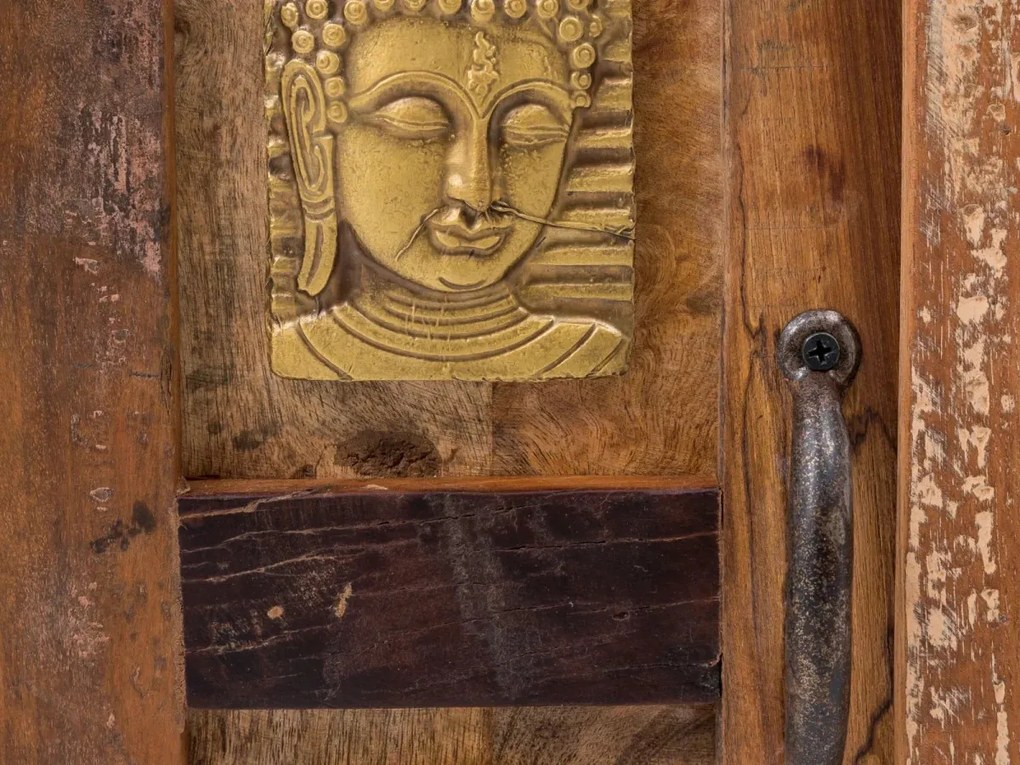 furniture-nabytek.cz - Masivní skříňka dřezu Samira z recyklovaného dřeva, lakovaná, hnědá – 52×30×60 cm