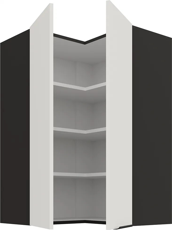 ARIA wb | horní kuchyňská skříňka 60x60 GN-90 2F (90°) rohová s policemi | VYSOKÁ | 60x60 cm | černá/bílá