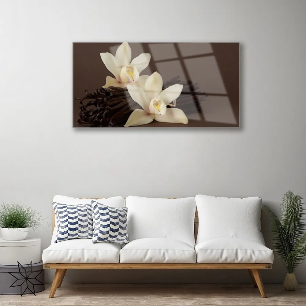Obraz na skle Květy Vanilky do Kuchyně 120x60 cm