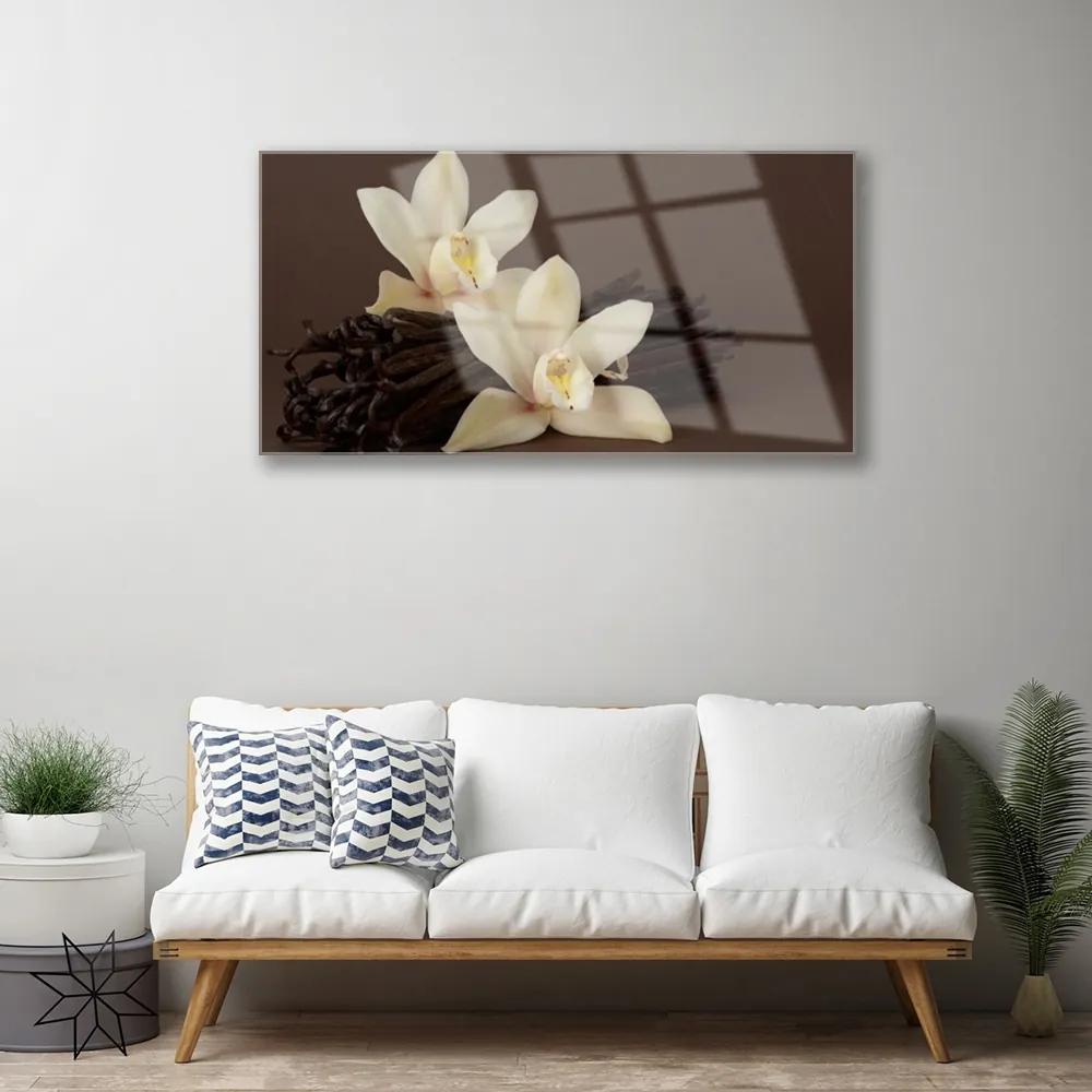 Obraz na skle Květy Vanilky do Kuchyně 140x70 cm