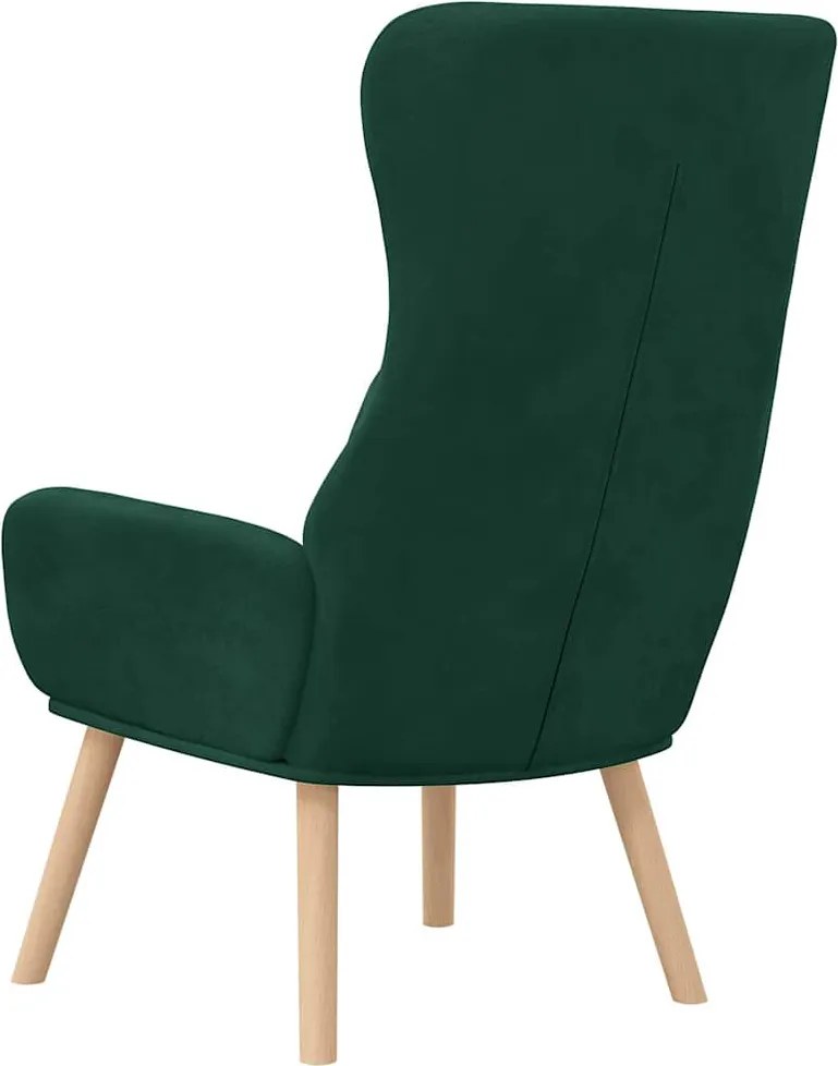 Relaxační křeslo tmavě zelené samet 341353
