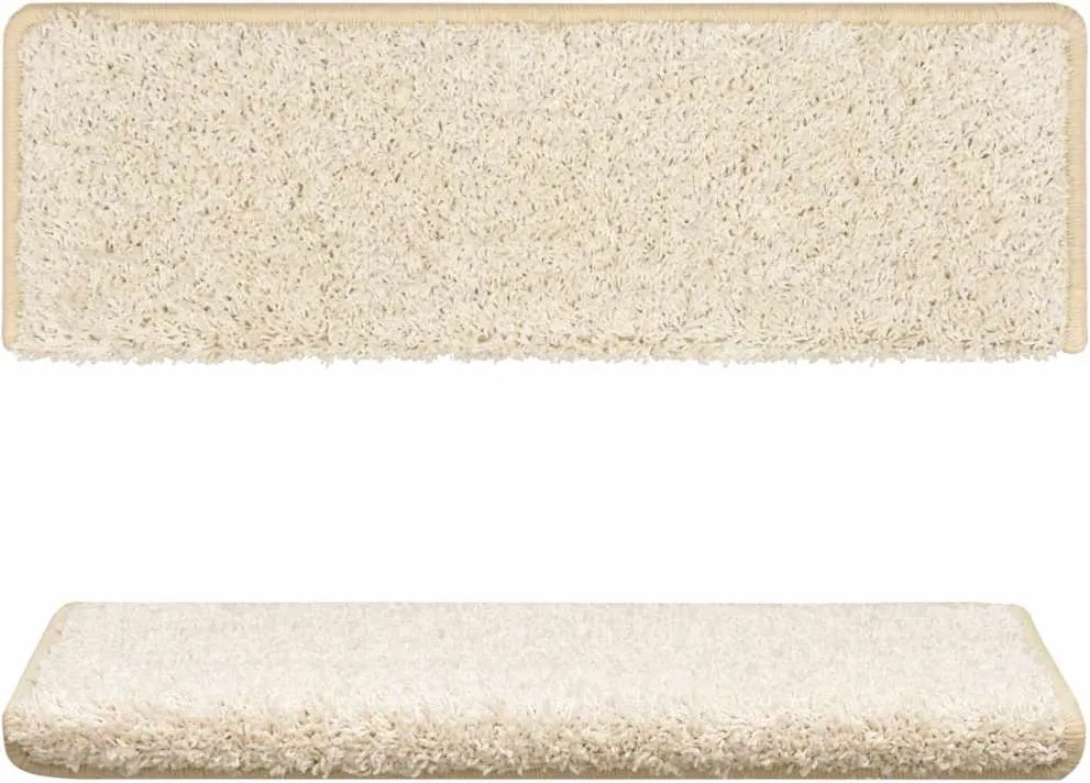 Schodové rohože 10 ks 65 x 21 x 4 cm bílé s obdélníkovým okrajem 149827