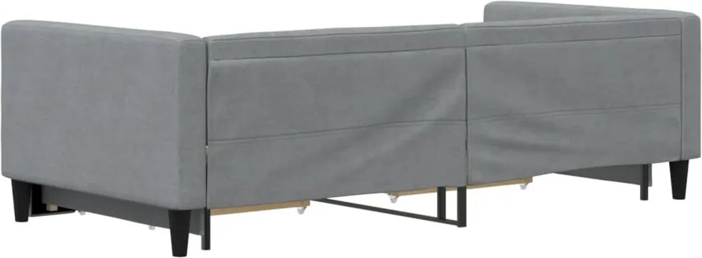 Válenda s přistýlkou a zásuvkami světle šedá 90 x 190 cm textil 3196624