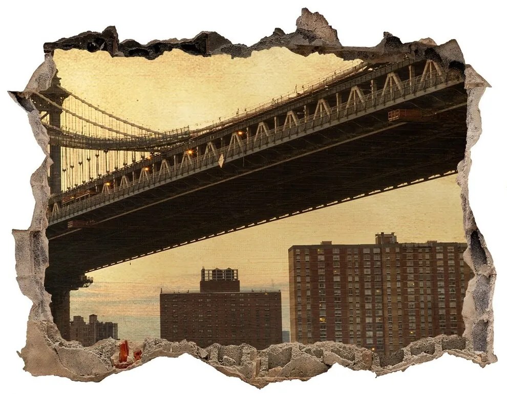 Wallmuralia Fototapeta díra na zeď 3D Manhattan New York 95x64 cm