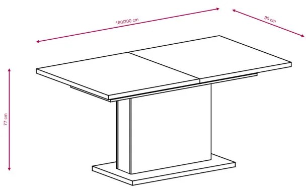 Jídelní rozkládací stůl Giant 160/200 cm beton