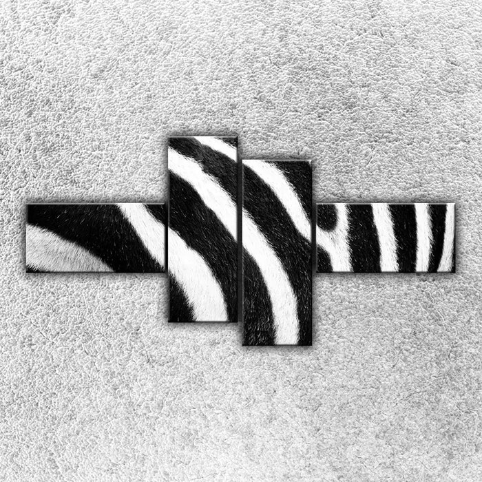 Xdecor Pruhy zebry (180 x 90 cm) - Čtyřdílný obraz
