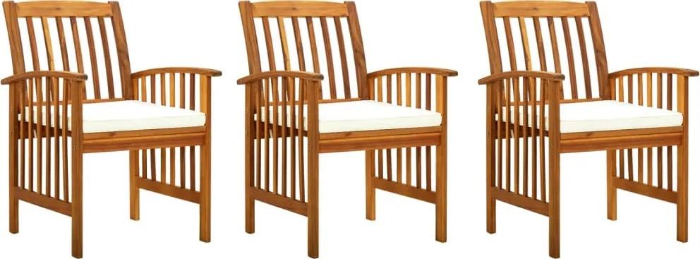 vidaXL Zahradní jídelní židle 3 ks s poduškami masivní akáciové dřevo [312129] Barva: Tmavě šedá