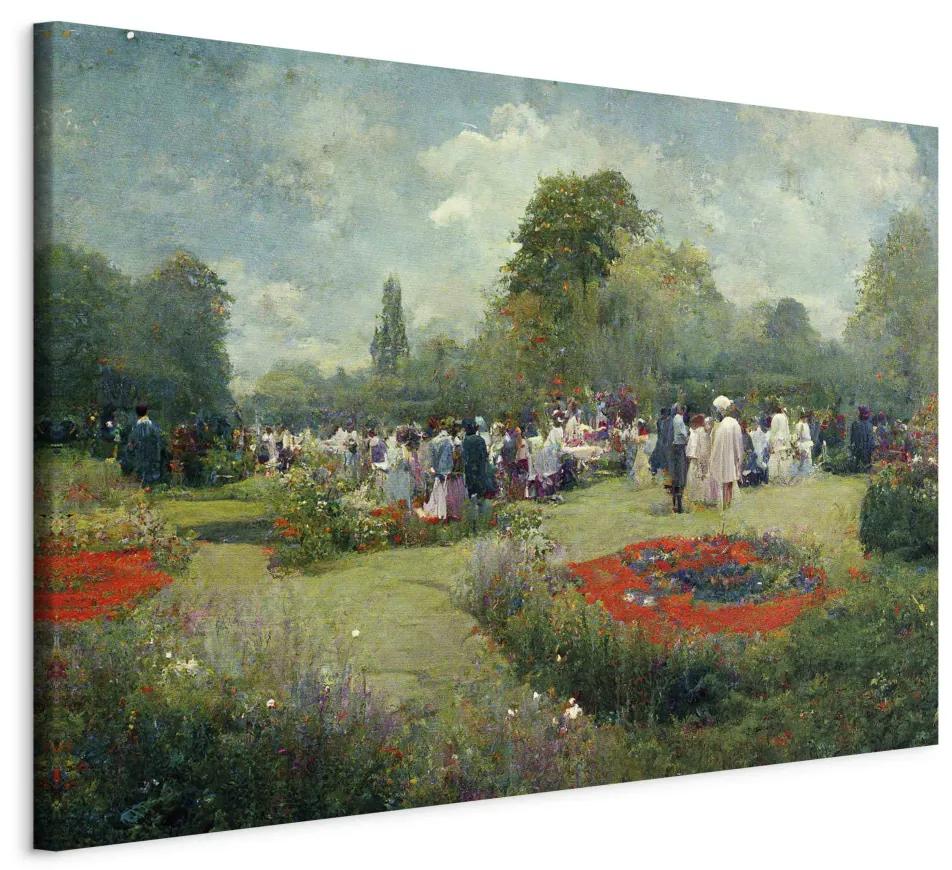 Obraz XXL Setkání v zahradě Moneta - krajina v Monetově stylu