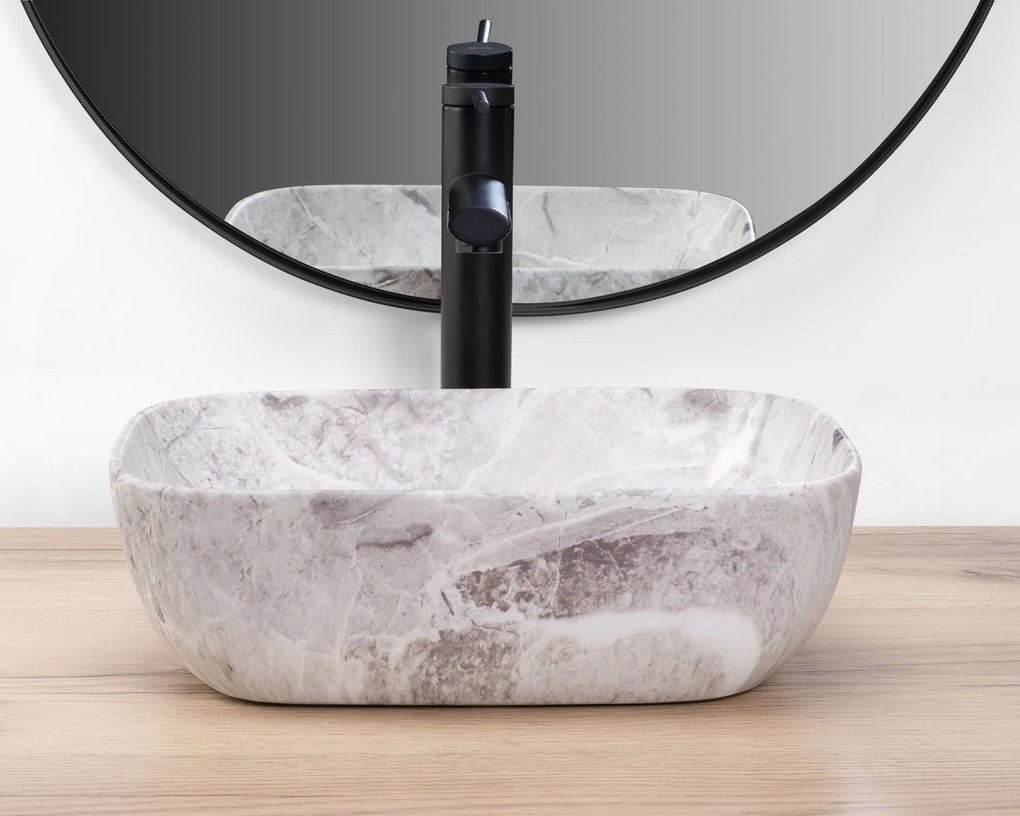 Rea Belinda, umyvadlo na desku 360x250x115 mm, imitace kamene matná, REA-U3321