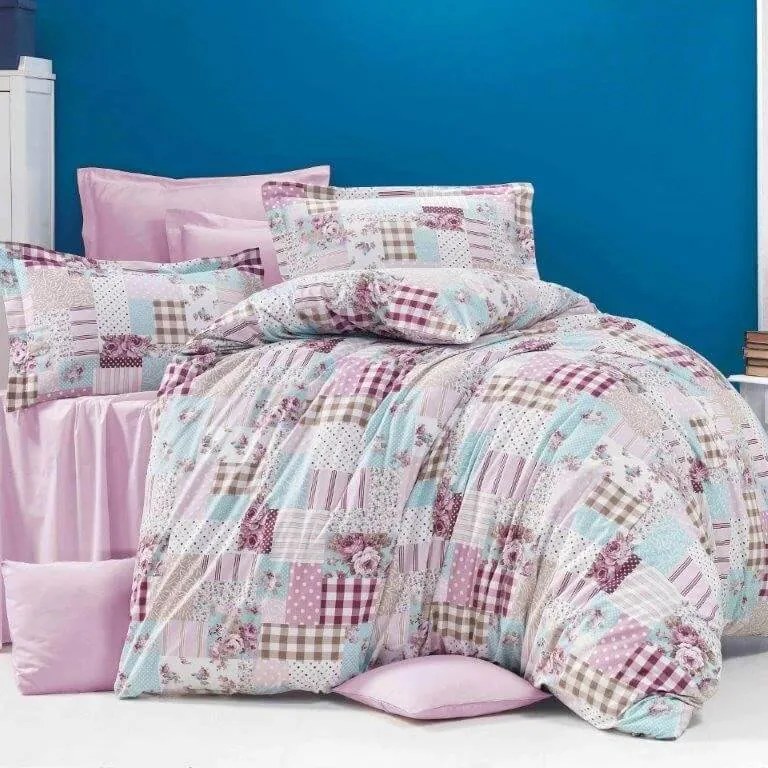 BROTEX Povlečení krep Liza pink zipový uzávěr 140x200 70x90