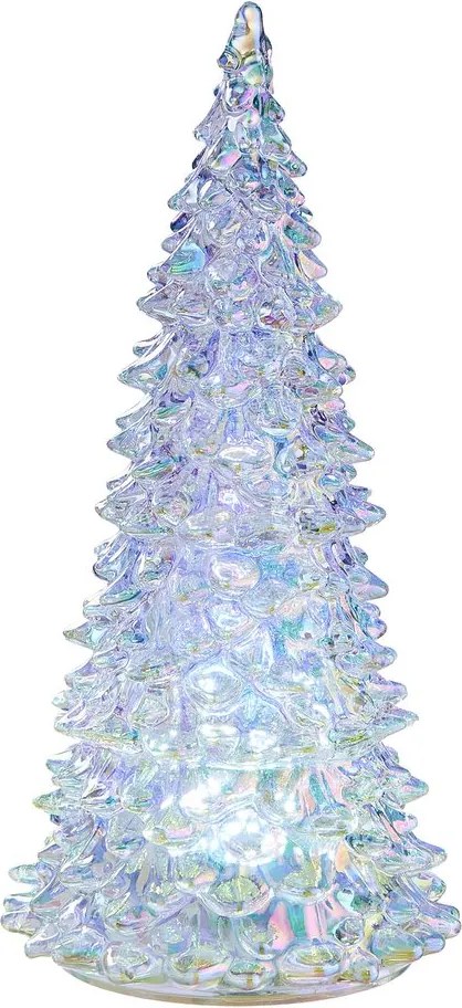 CRYSTAL LED Jedle skleněná 22 cm - stříbrná